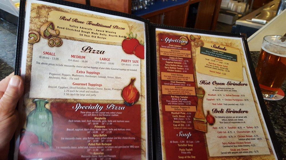 Menu at Red Rose Pizzeria, Springfield, Main St