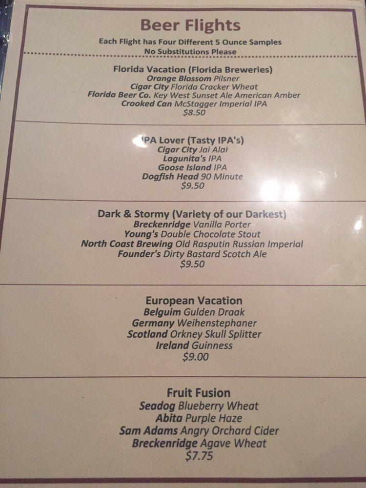 Menu at Half Wall DeLand pub & bar, DeLand