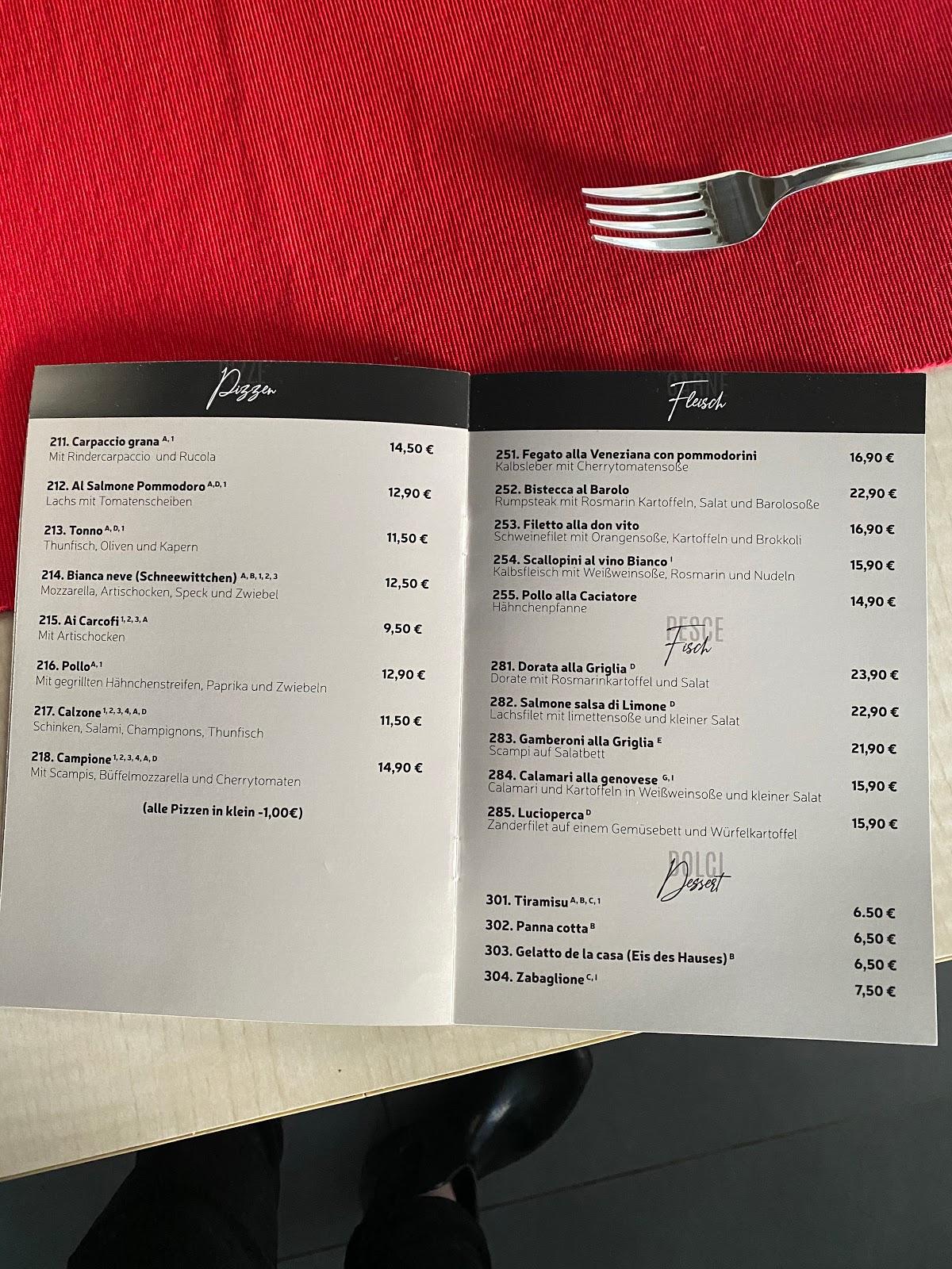 Speisekarte von La Cucina restaurant, Bad Salzuflen