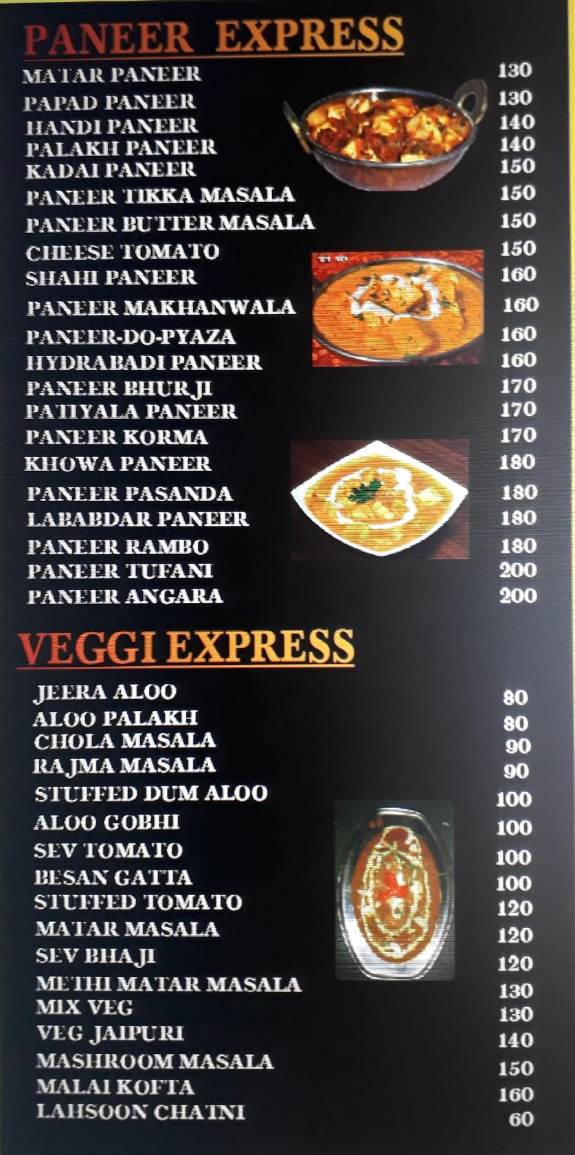 Menu at Mini Punjab Restaurant, Pilani