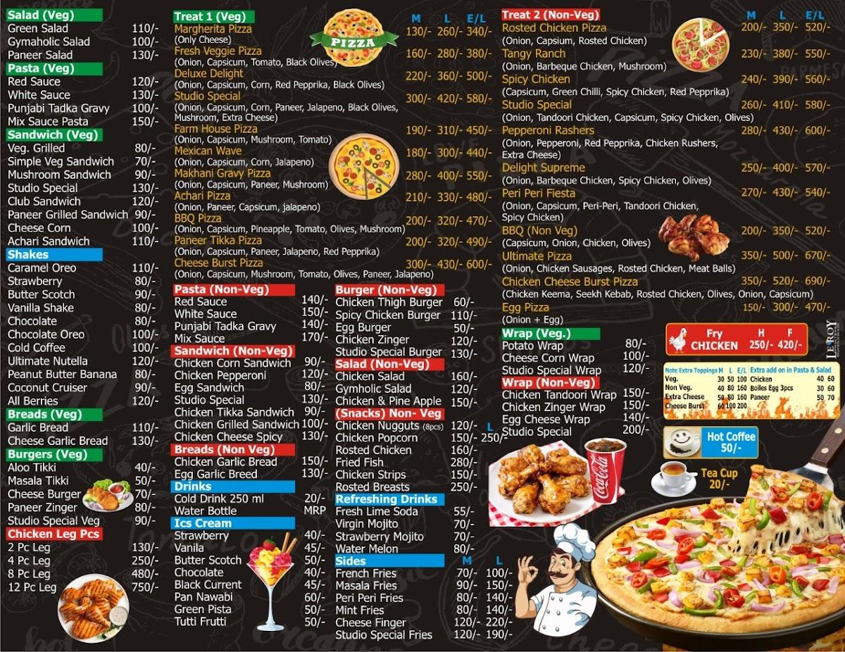 Menu at The pizza Studio, Adampur