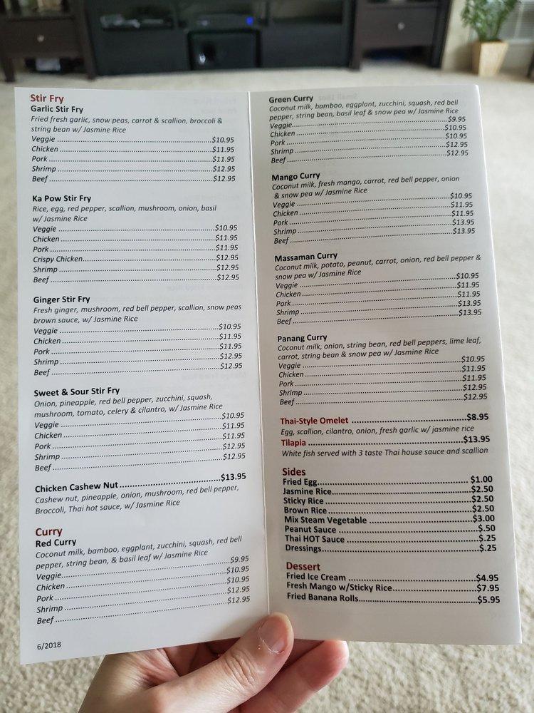 Menu at Ubon Thai 2go restaurant, Manchester
