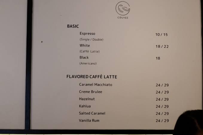 Menu at Couvee - Ahmad Dahlan cafe, Yogyakarta