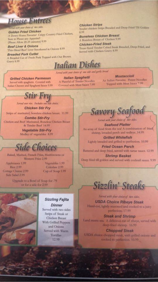 Menu at Harvest Time Family Restaurant, Monticello