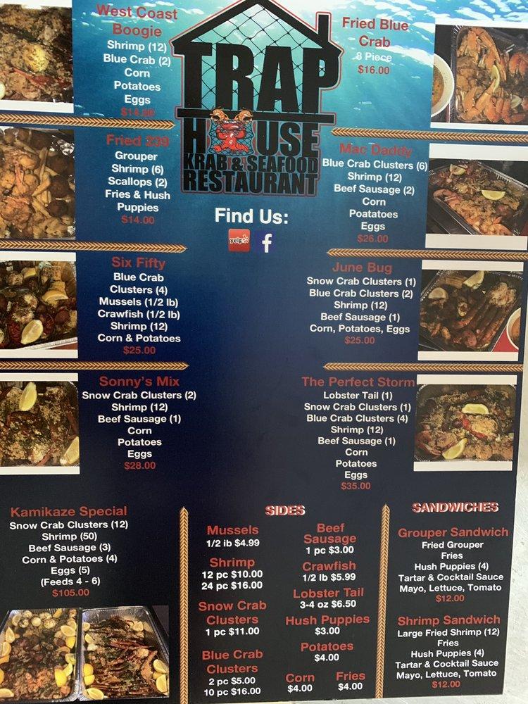 Menu at Trap House krab and seafood restaurant, Fort Myers, Fowler St