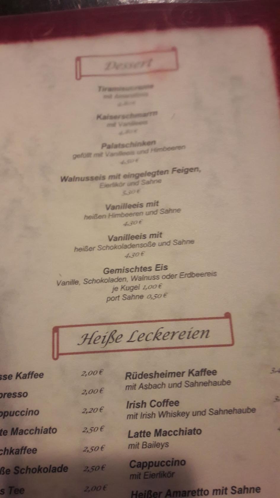 Speisekarte von Gaststätte Lierberg restaurant, Mülheim an der Ruhr