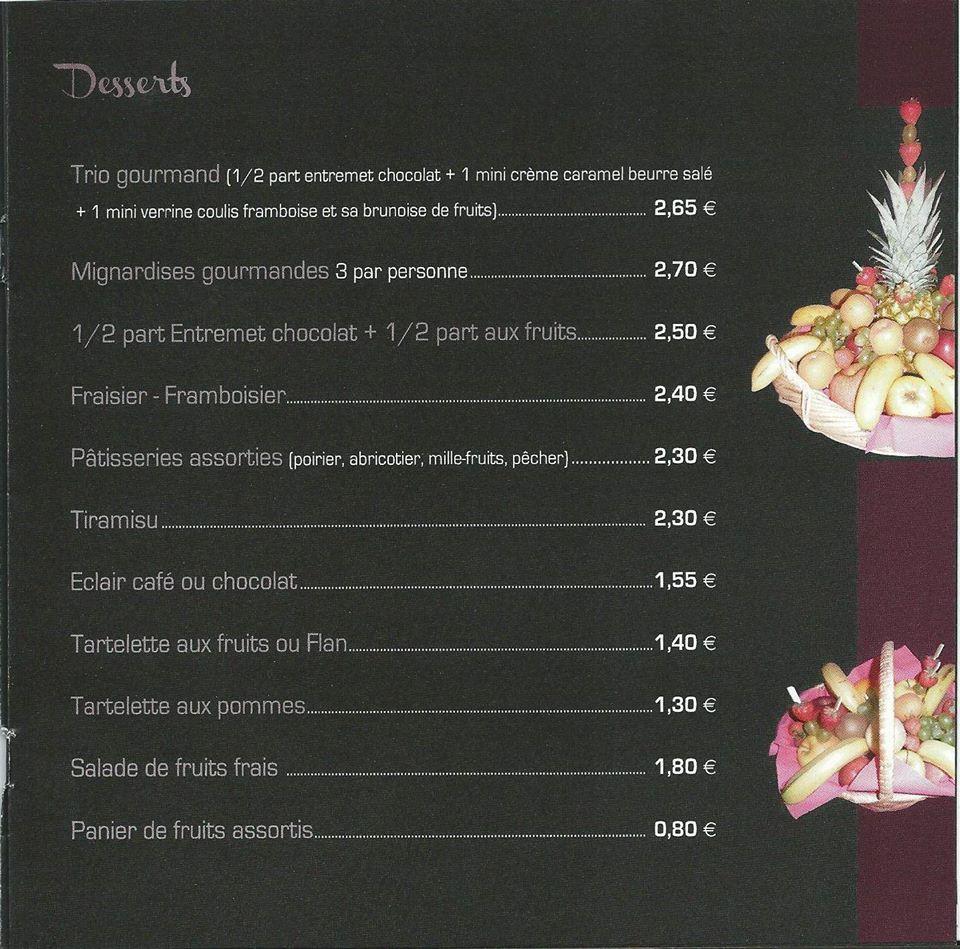 Menu at Chez Nicole Café PMU, Wissant
