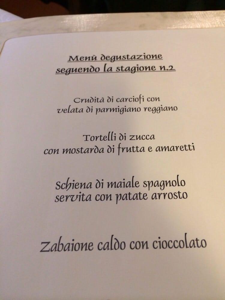 Menu at Ristorante Parma Rotta, Parma