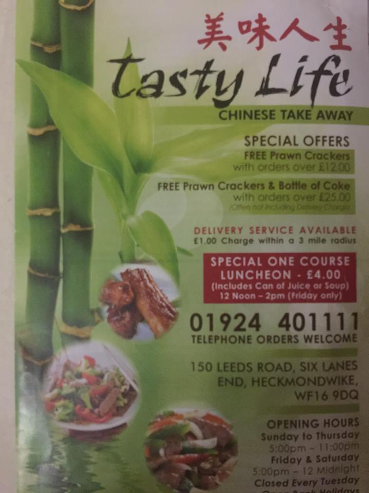 Menu at Tasty Life fast food, Heckmondwike