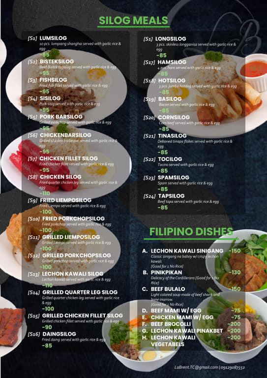 Menu at LaBrent Tea and Cafe, Baguio, Ecco Building