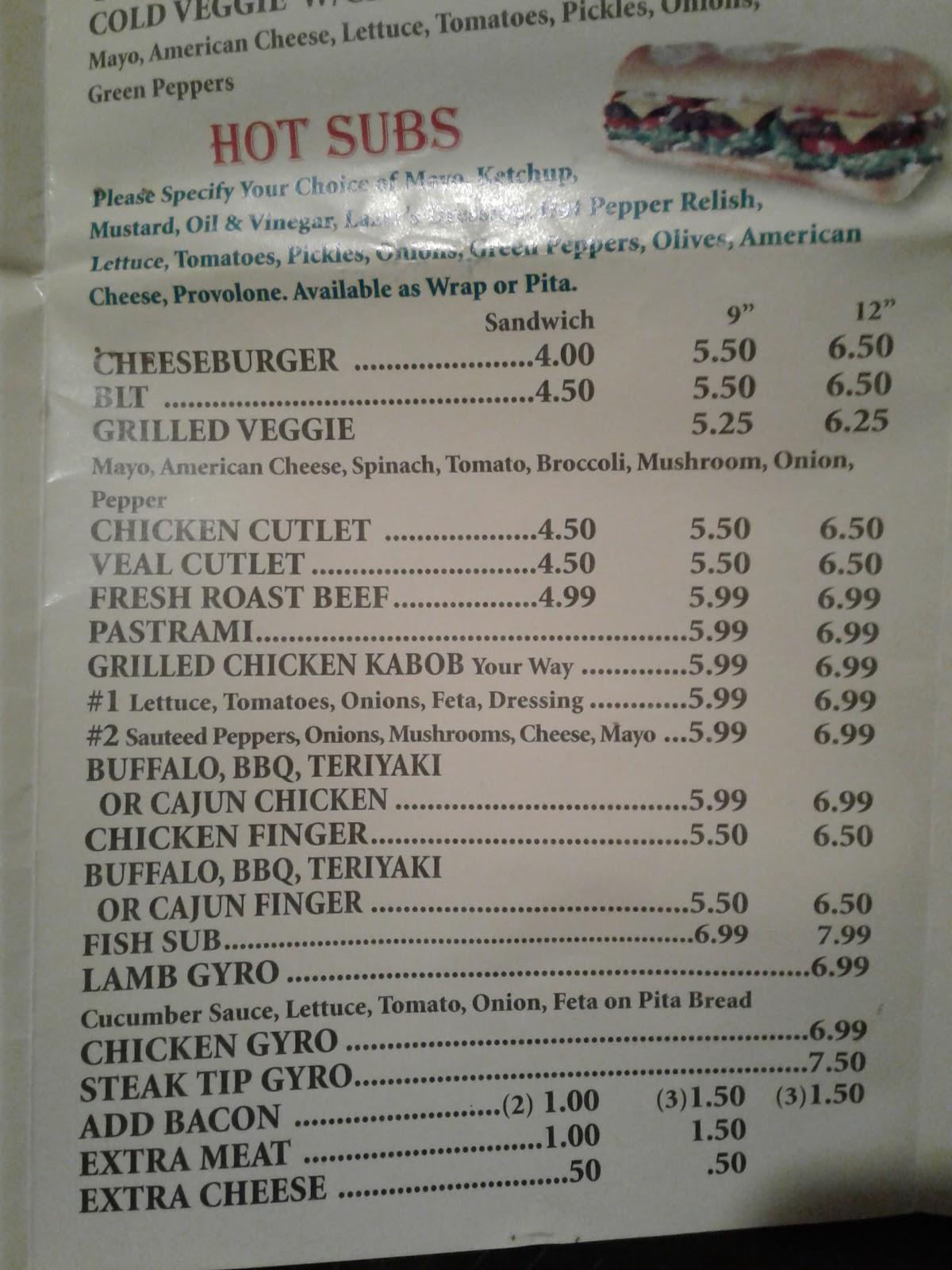Menu at Lazer's Pizza & Roast Beef pizzeria, Ware