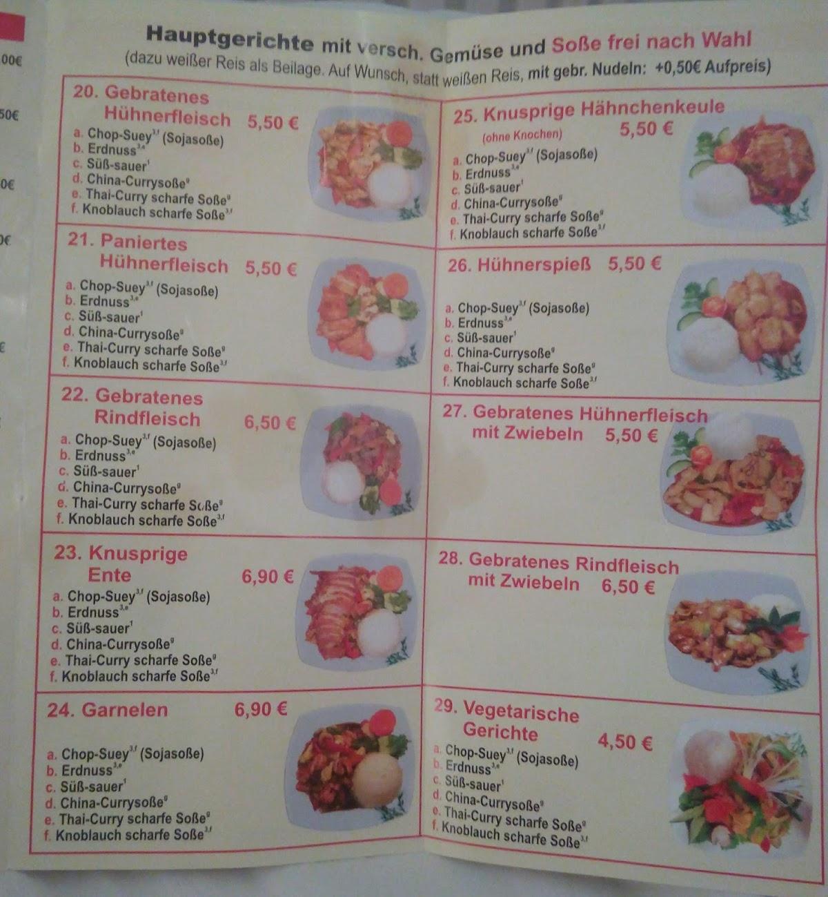 Menu at Asia "Kim Phú" restaurant, Siegen