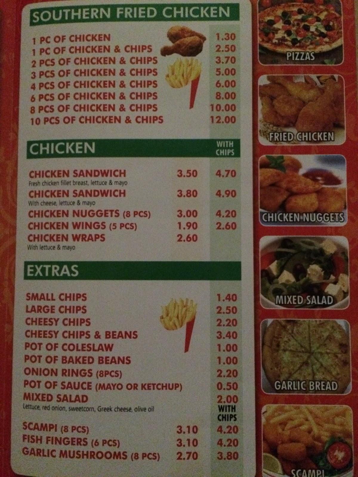 Menu at Chicken Land & Pizza fast food, Bridport, 14B West St