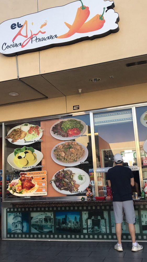 Menu at El Aji Cocina Peruana restaurant, Los Angeles