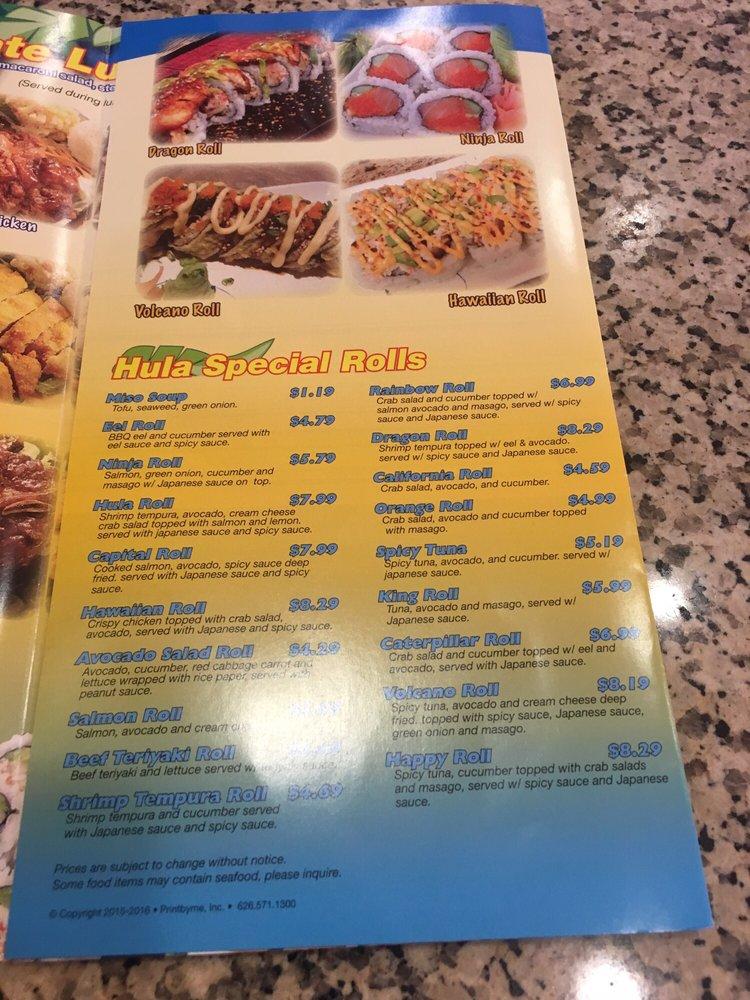 Menu at Honu Hawaiian BBQ, Sacramento