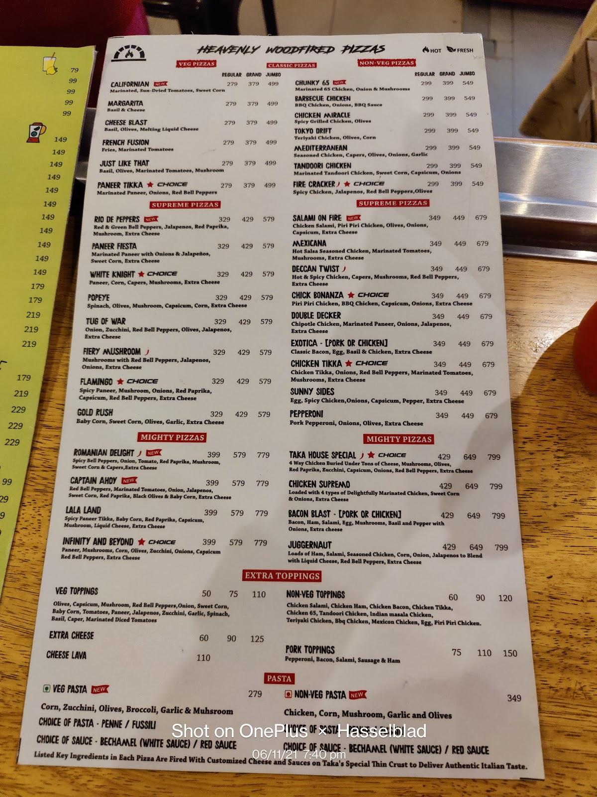 Menu at TAKA PIZZA, Puducherry, #47