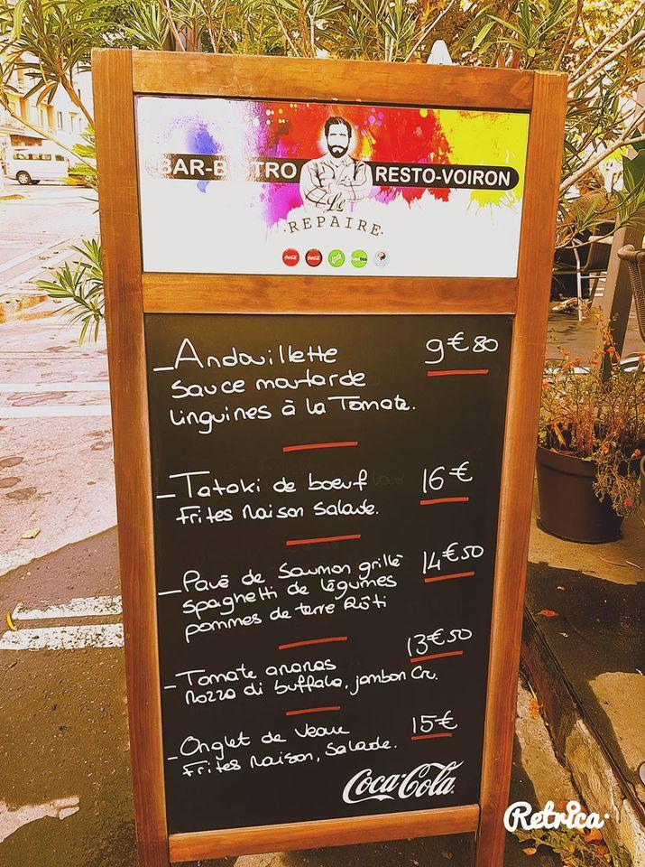 Carta de Bar Le Repaire, Voiron