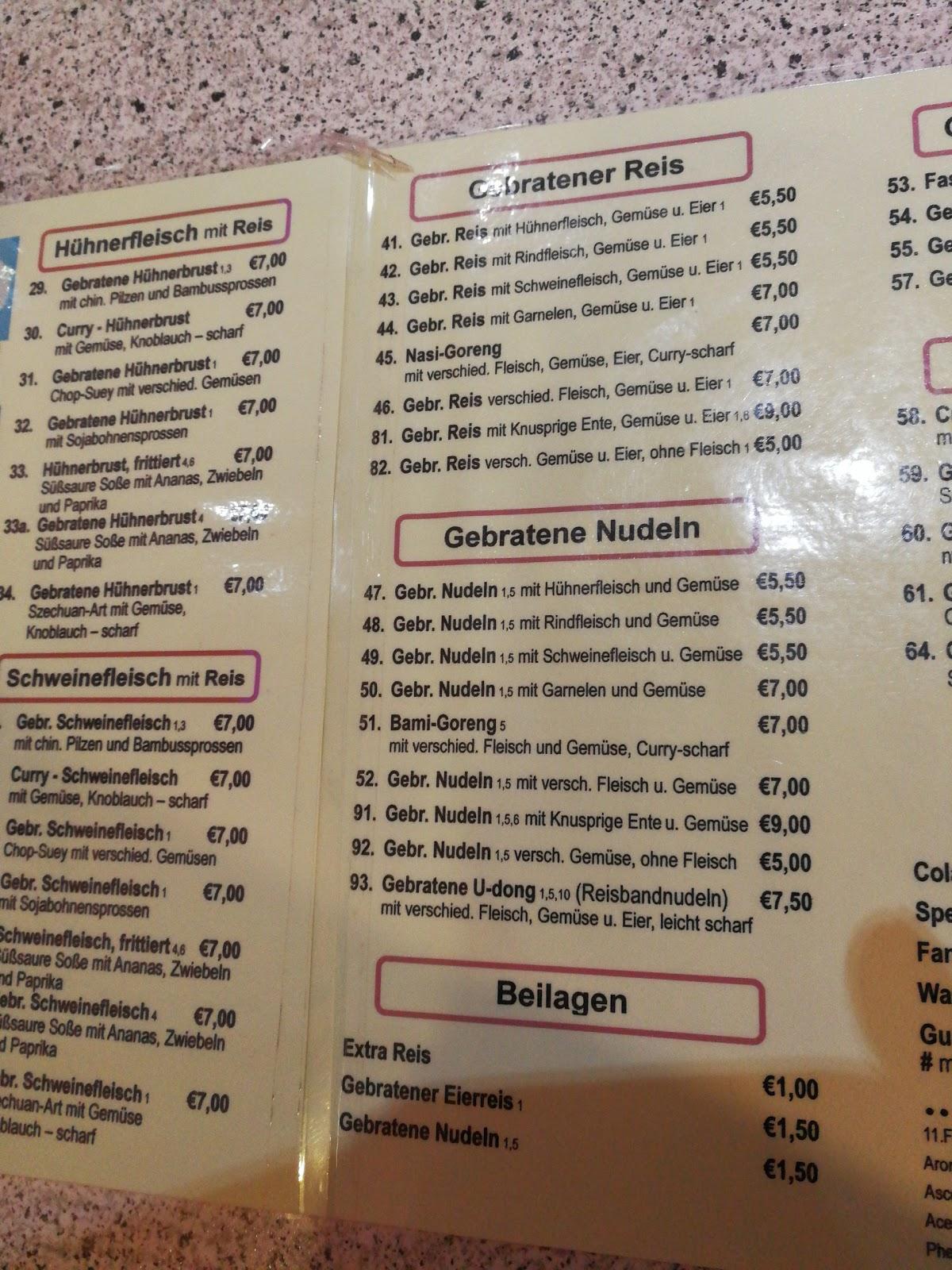 Speisekarte von Orchidee-Asia-Imbiss restaurant, Bad Marienberg ...