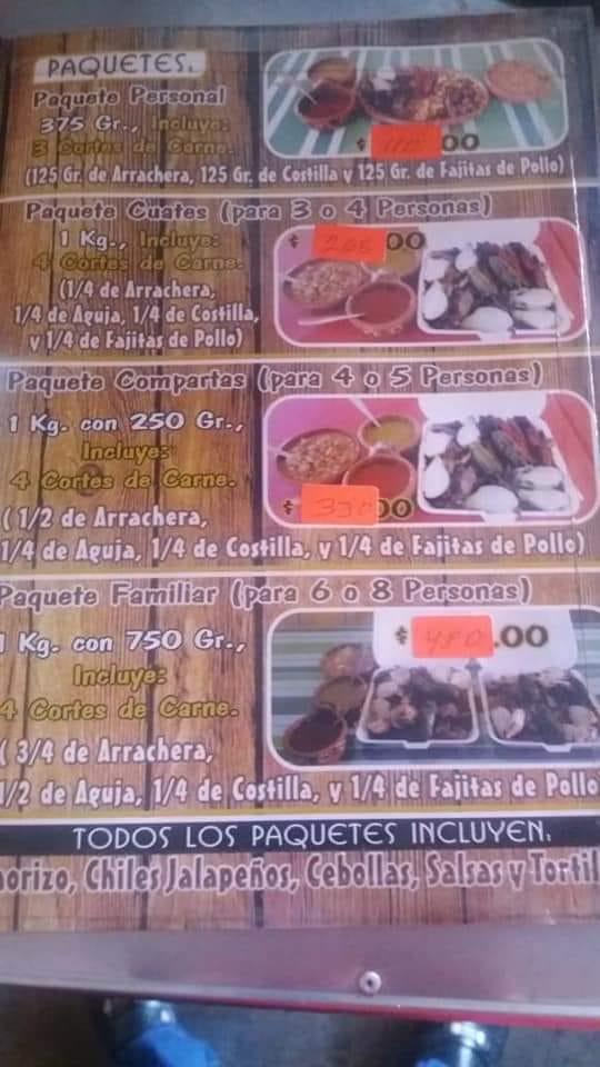 Menu at Alex Grill restaurant, Valle de Santiago