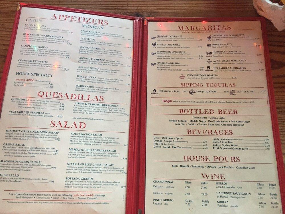 Menu at Border Cafe, Burlington