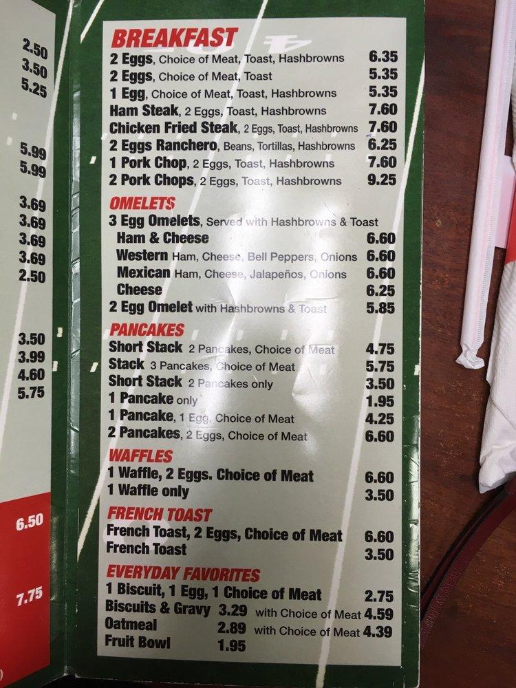 Menu at Red Zone Cafe, Lubbock, Slide Rd