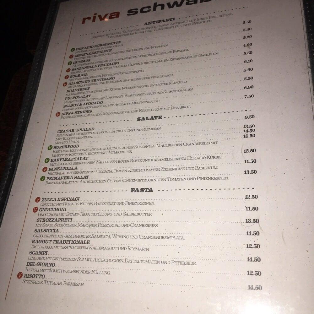 Speisekarte von Riva Bar, München, Tal 44