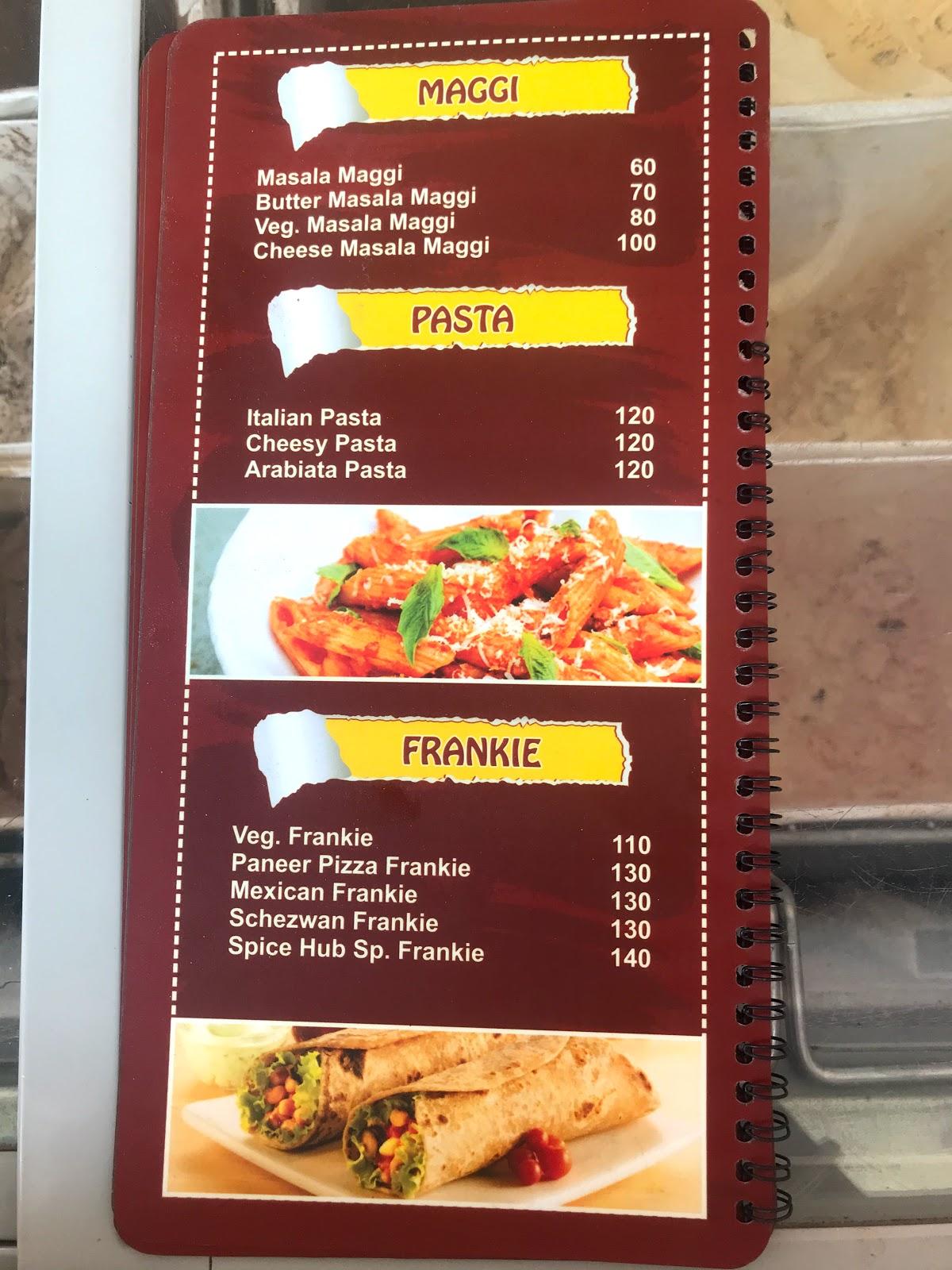 Menu at Spice Hub Restro Cafe, Ahmedabad, Vaishnodevi Circle