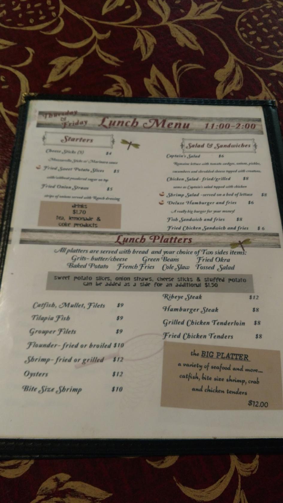 Menu At Catfish House Restaurant Ocilla Menu At Catfish House Restaurant Ocilla