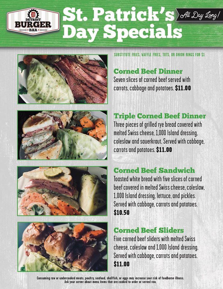 Menu at Detroit Burger Bar, Farmington Hills, W 8 Mile Rd
