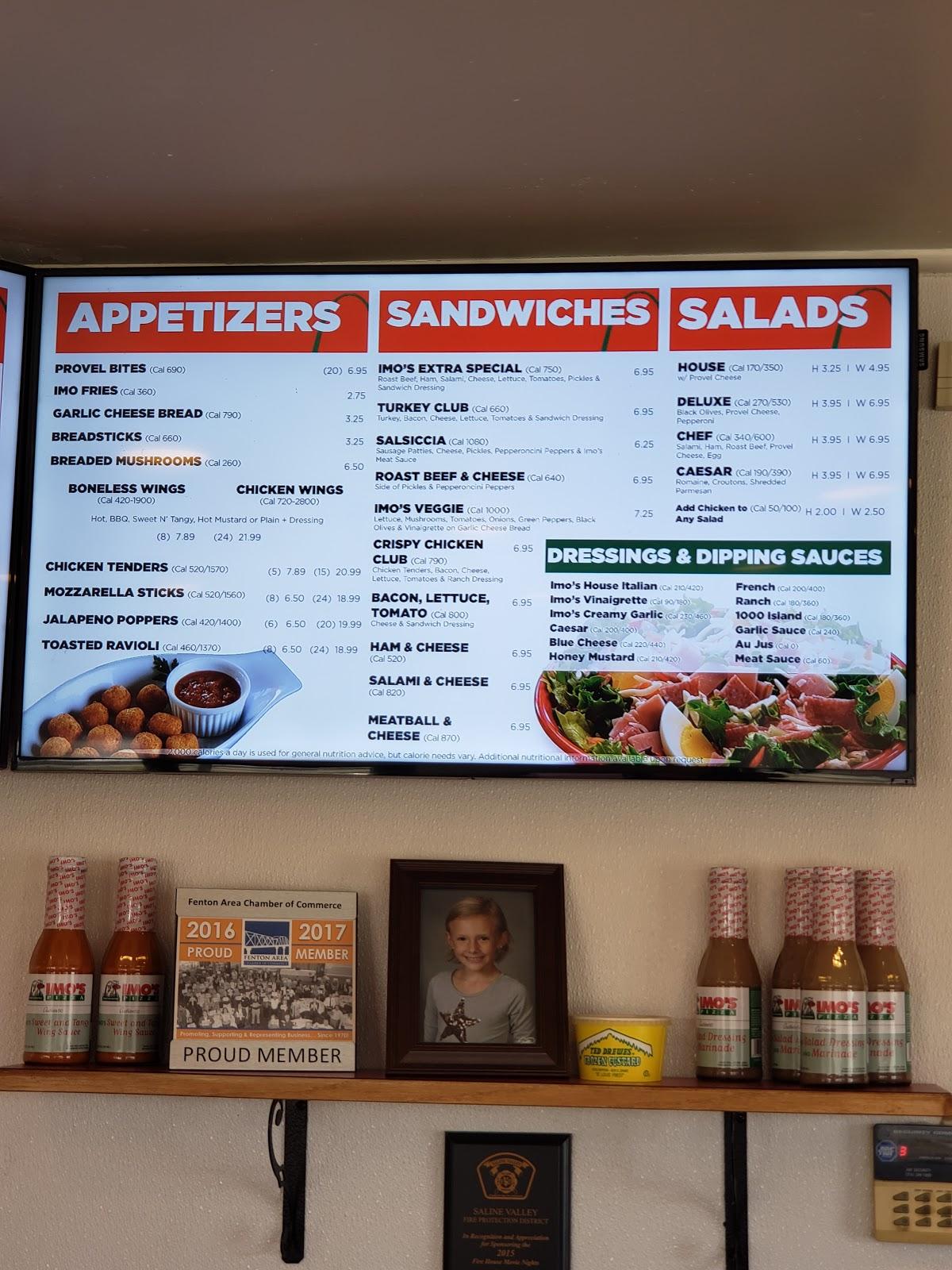 Menu at Imo's Pizza pizzeria, Fenton, 133 Fiedler Ln