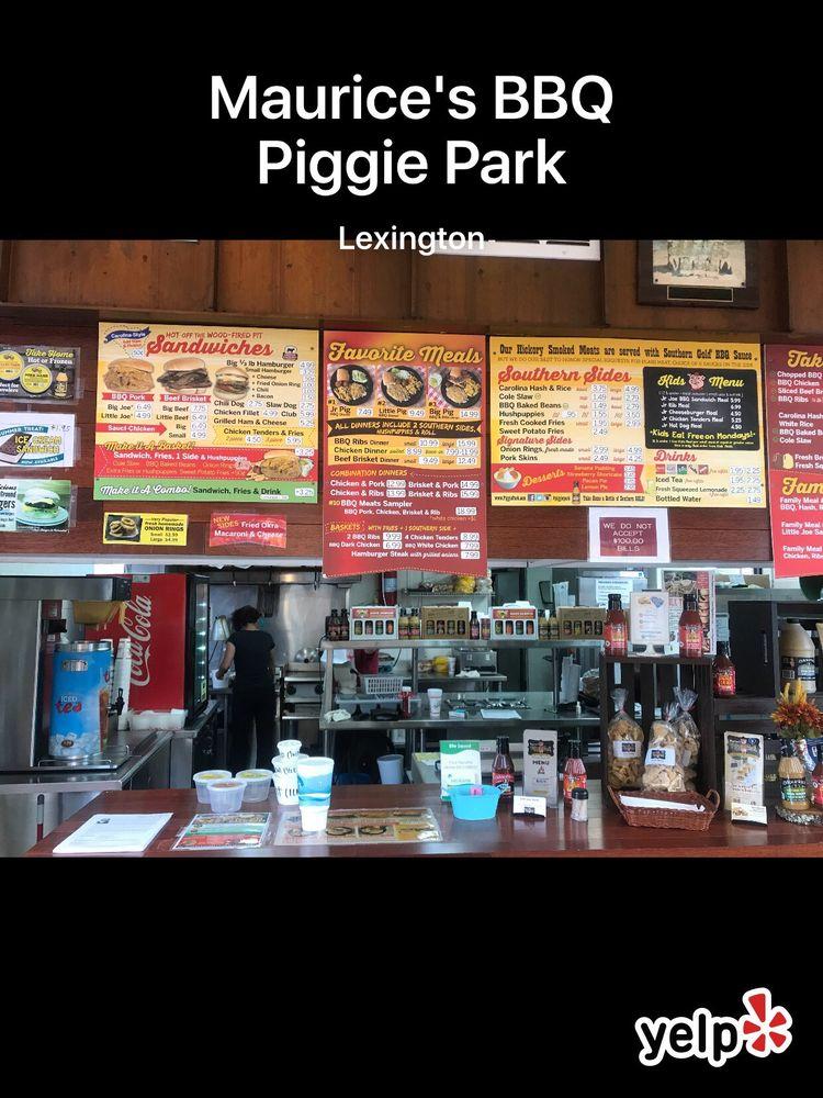 Menu at Maurice's BBQ Piggie Park, Lexington, 766 W Main St