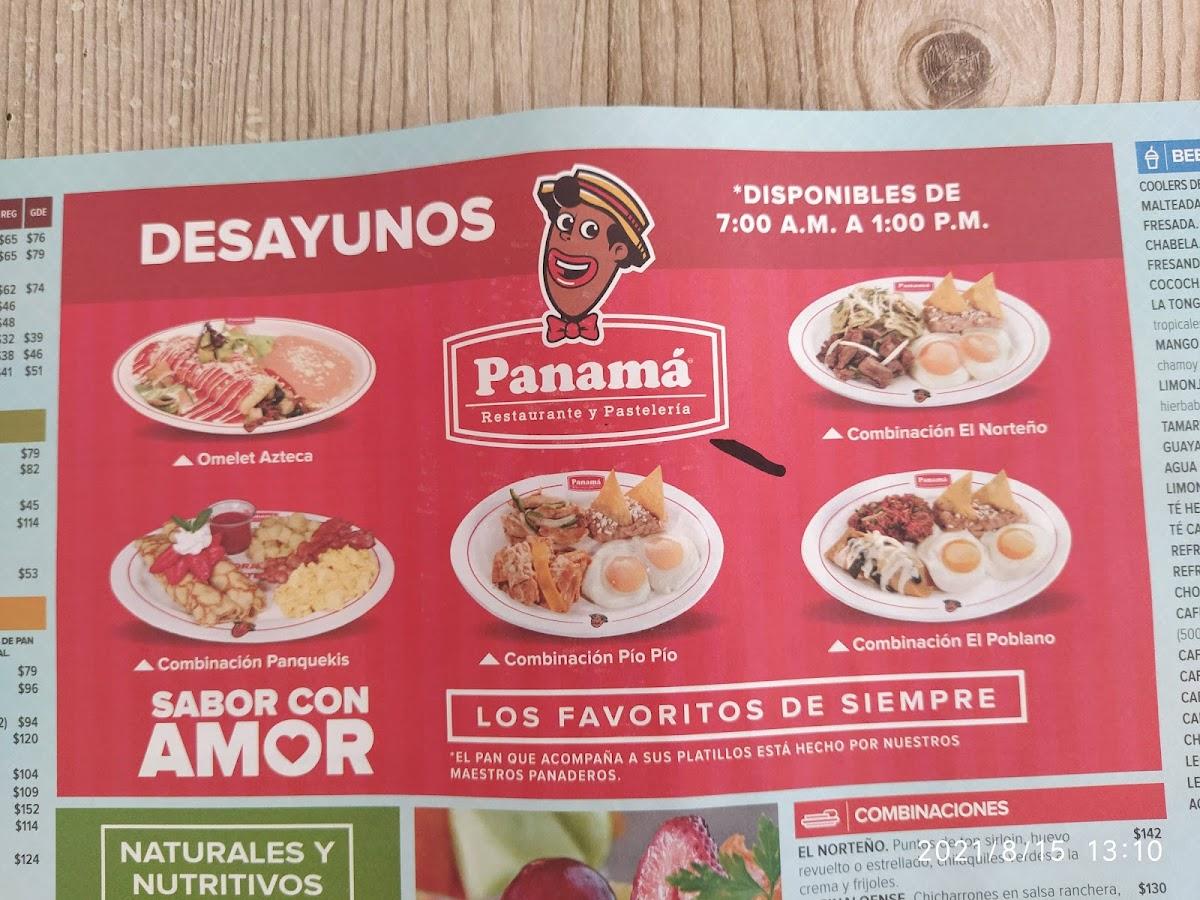 Carta de Panamá Restaurante y Pastelería en The Palms Resort, Mazatlán