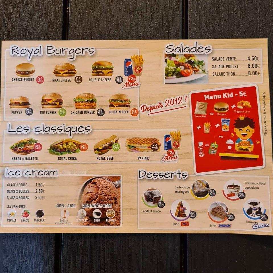 Menu at Le Royal restaurant, Perpignan, 128B Av. Maréchal Joffre