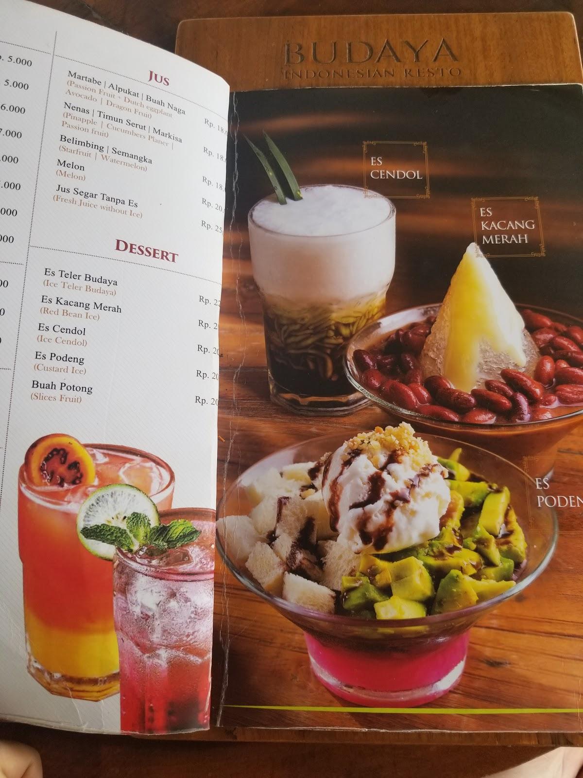 Menu at Budaya Resto restaurant, Medan, Jl. Medan - Pematang Siantar