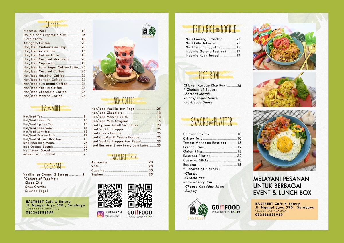 Menu at EASTREET CAFE & EATERY | Coffee Shop | Cafe Surabaya | Cafe ...