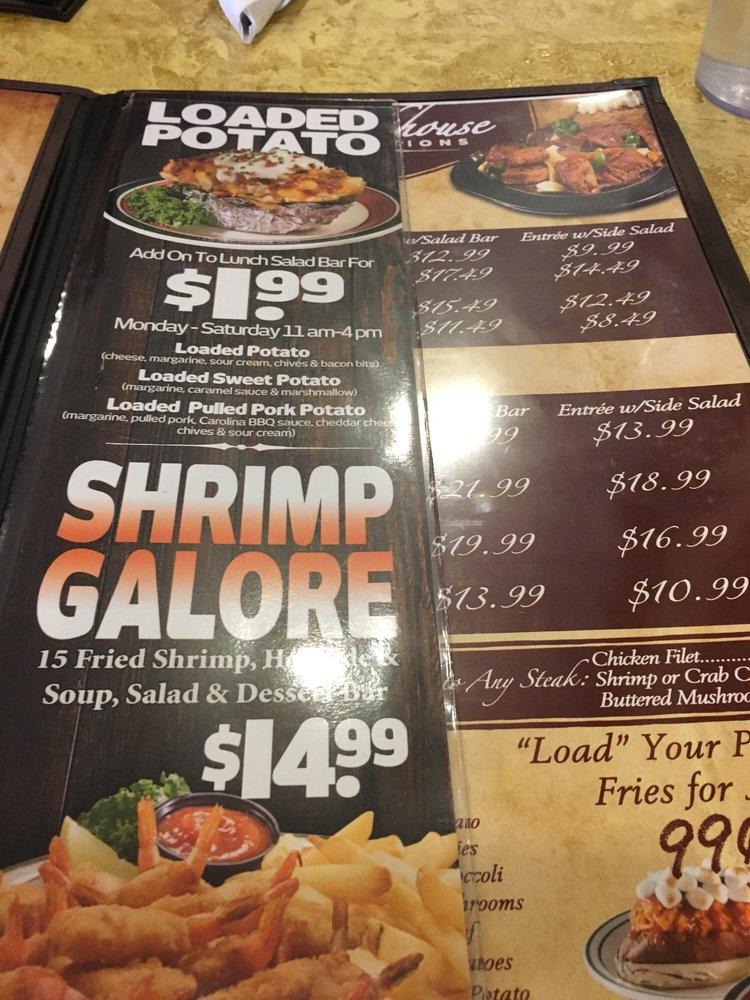 Menu at Hoss's Steak and Sea House steakhouse, Mechanicsburg
