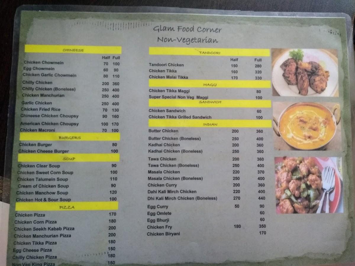 Menu at Jyoti dhaba, defence colony, Ambala Cantt