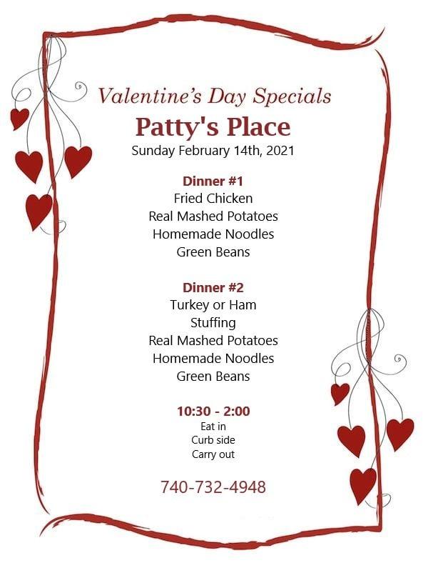Menu at Patty's Place LLC restaurant, Caldwell