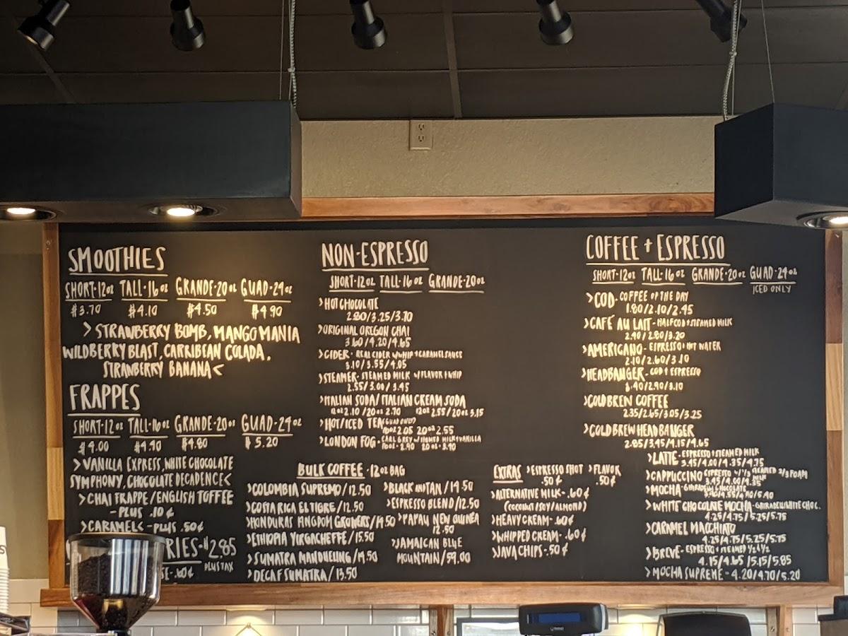 Carta del pub y bar Roasters Coffee & Tea, Amarillo, S Soncy Rd