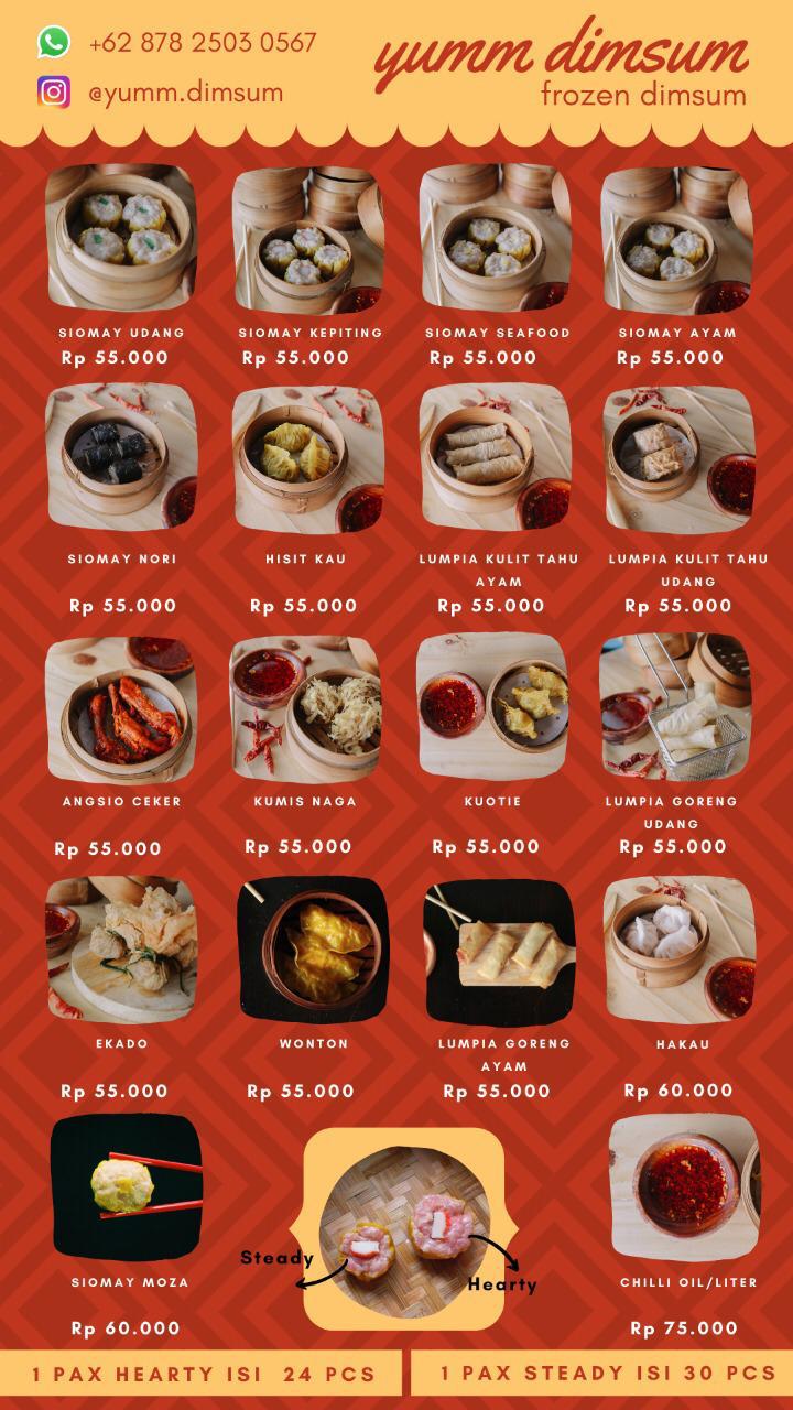 Menu at Yumm dimsum, Bandung