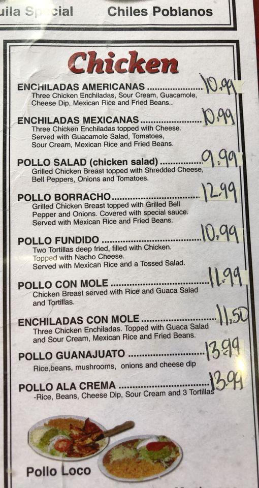 Menu at El Sol Mexican Restaurant, Waverly, E Bremer Ave