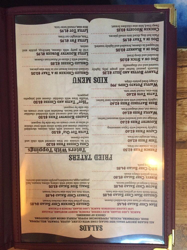 Menu at Kountry Kastle BBQ, Paducah