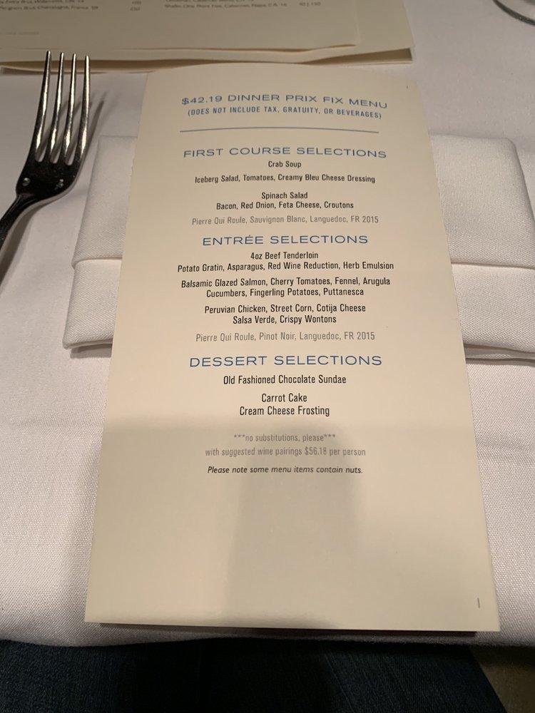Menu at Linwoods restaurant, Owings Mills