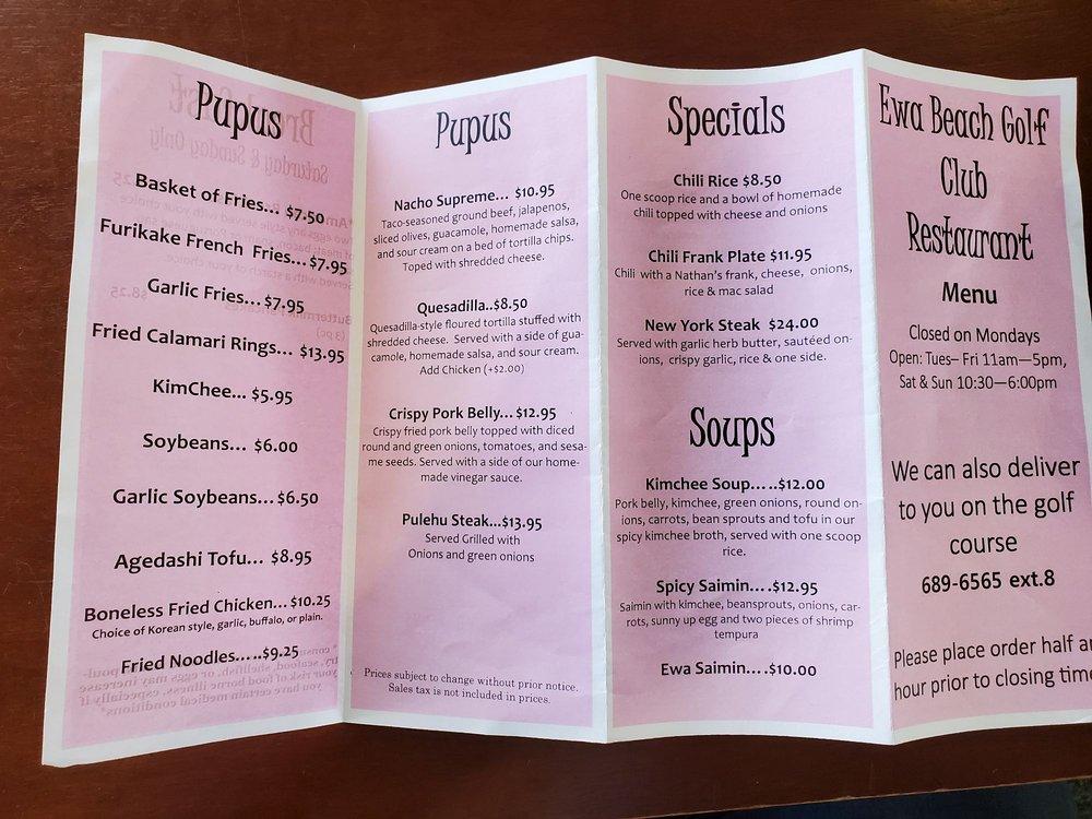 Menu at 360 Ewa Beach Country Club, Ewa Beach