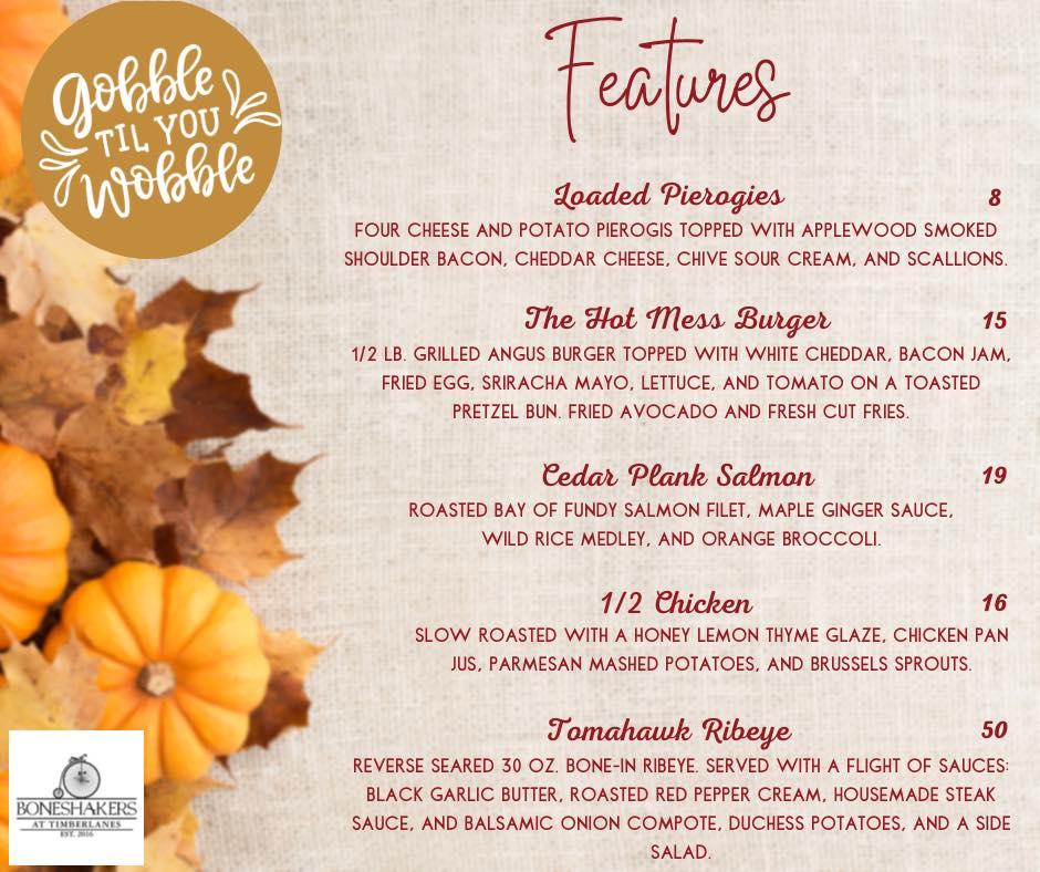 Menu at BoneShakers steakhouse, Salem, 544 E Pershing St