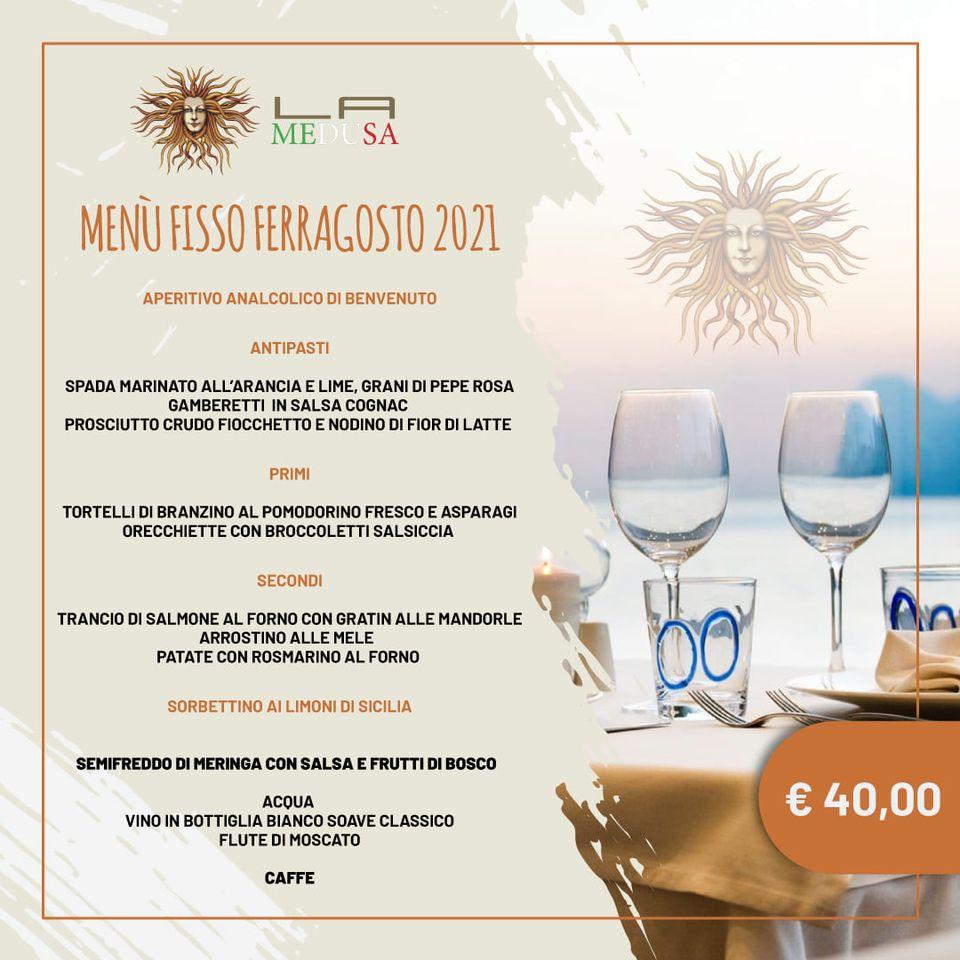 Carta del restaurante La Medusa, Turin