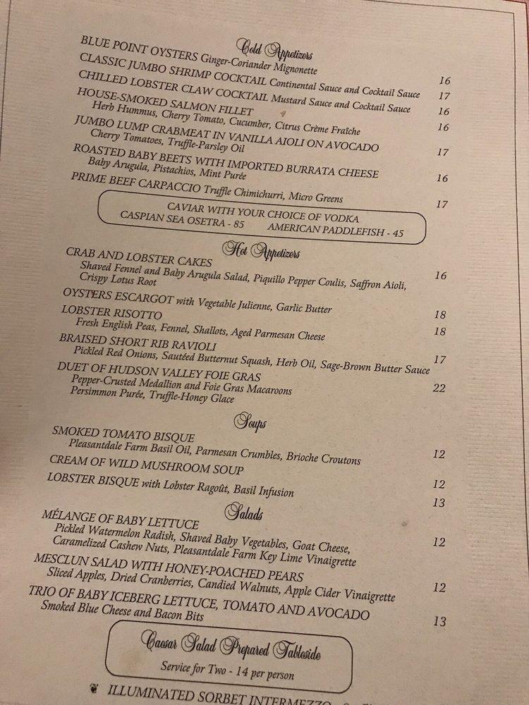 Menu at Manor restaurant, West Orange