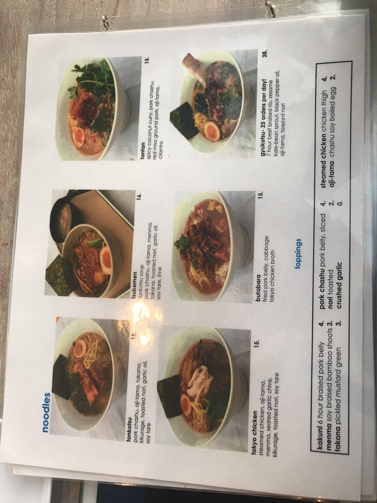 Menu at Momosan Waikiki restaurant, Honolulu