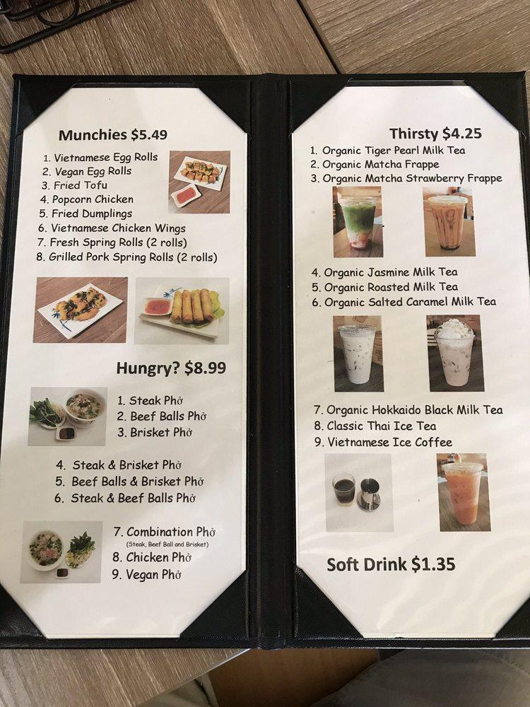 Menu at Pho 4 U restaurant, Atascadero