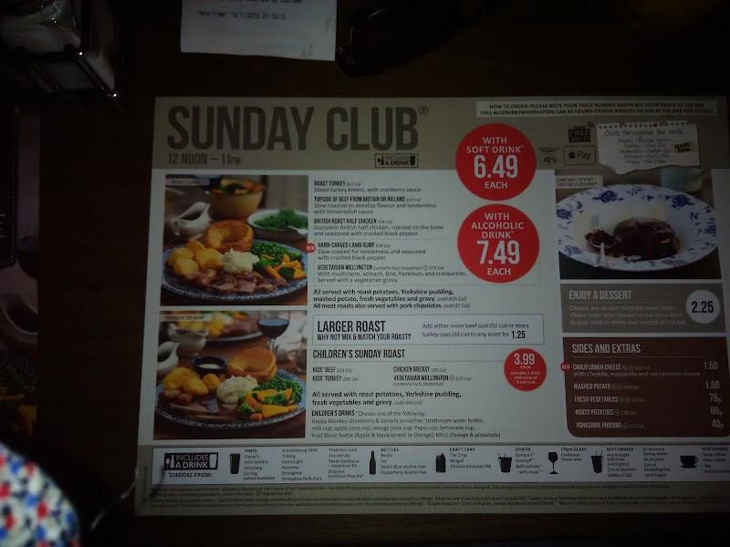 Menu at The Great Glen - JD Wetherspoon pub & bar, Fort William